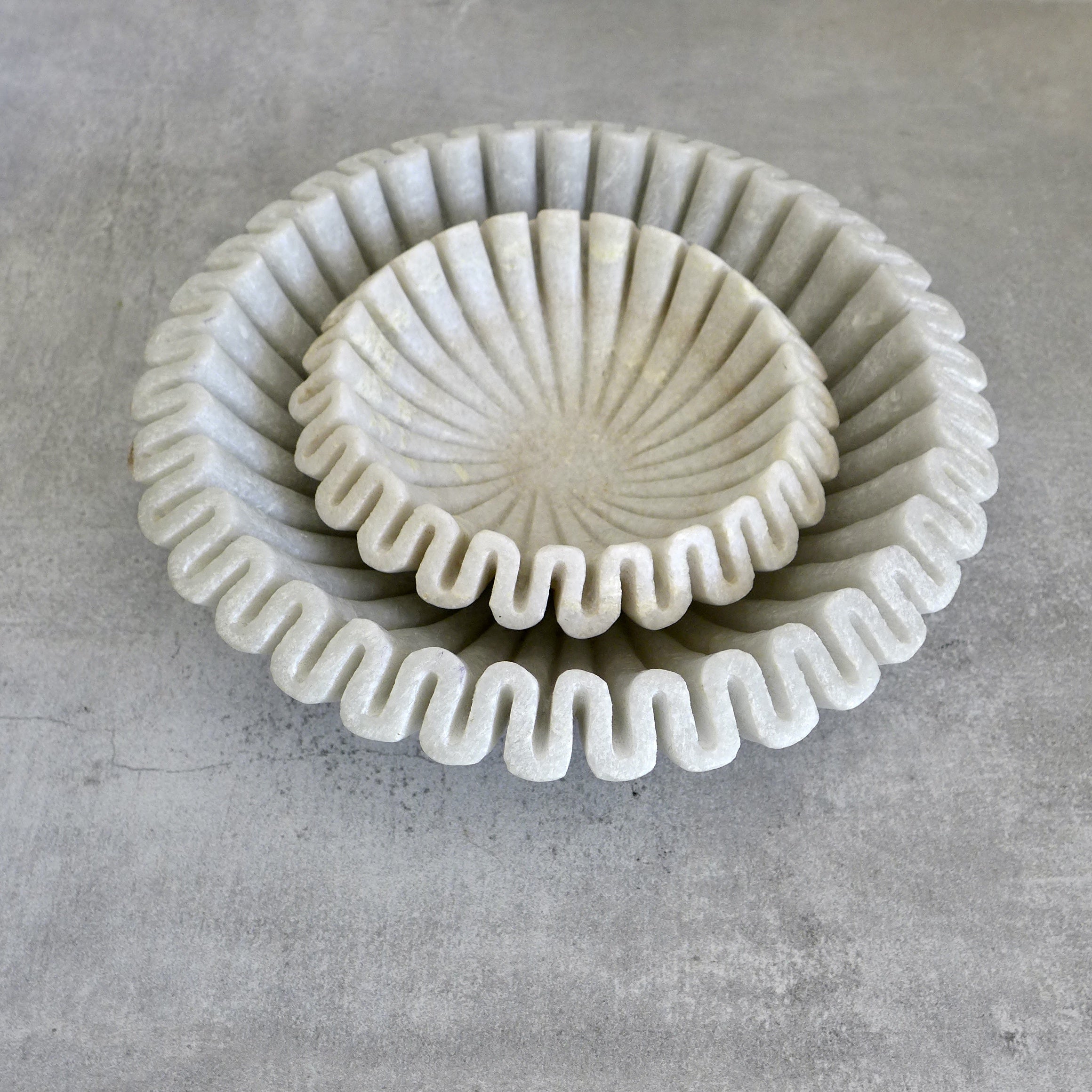 Fluted Bowl Marble 15cm – LivedIn Coogee
